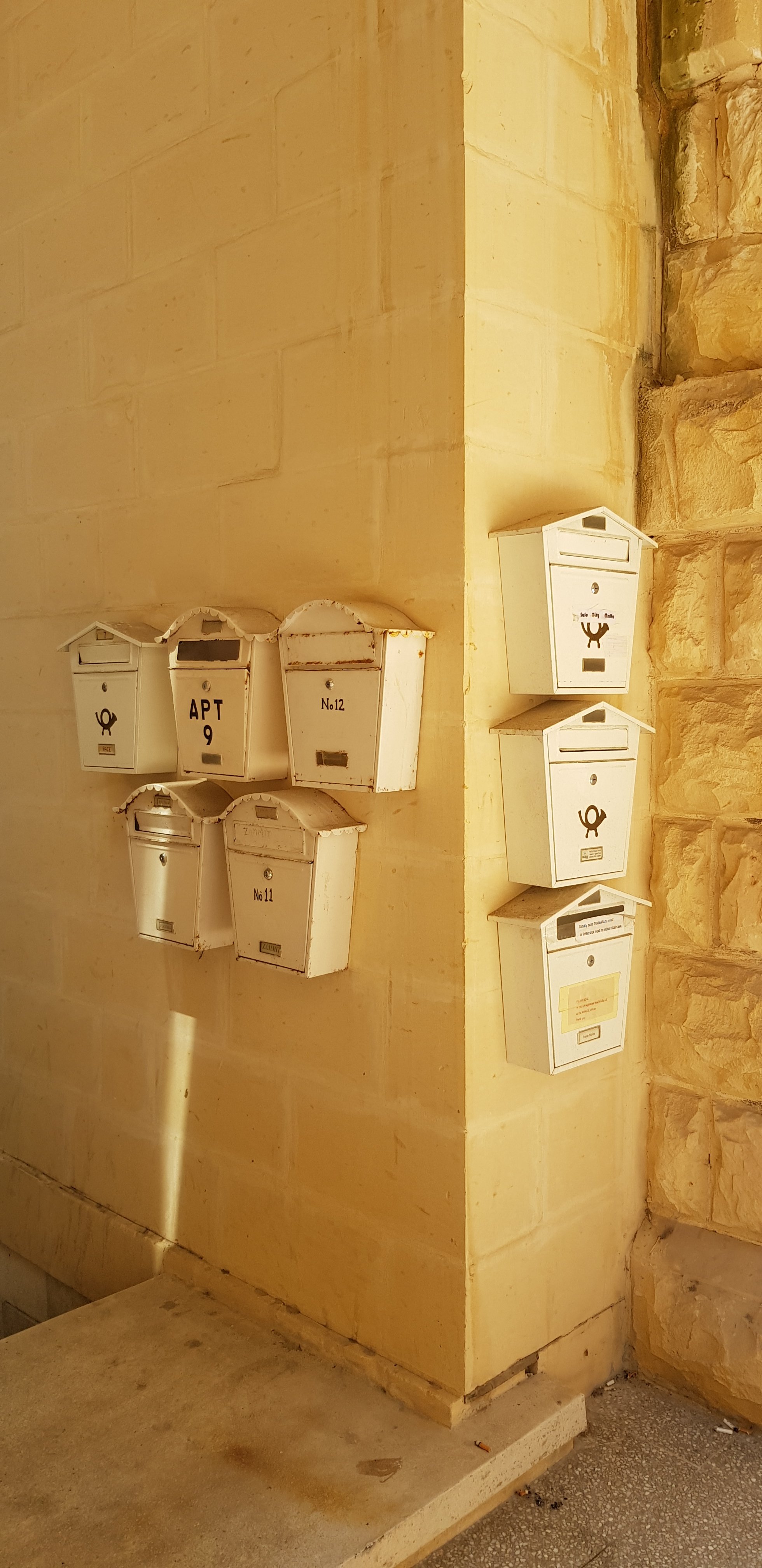 Letter boxes in Malta.